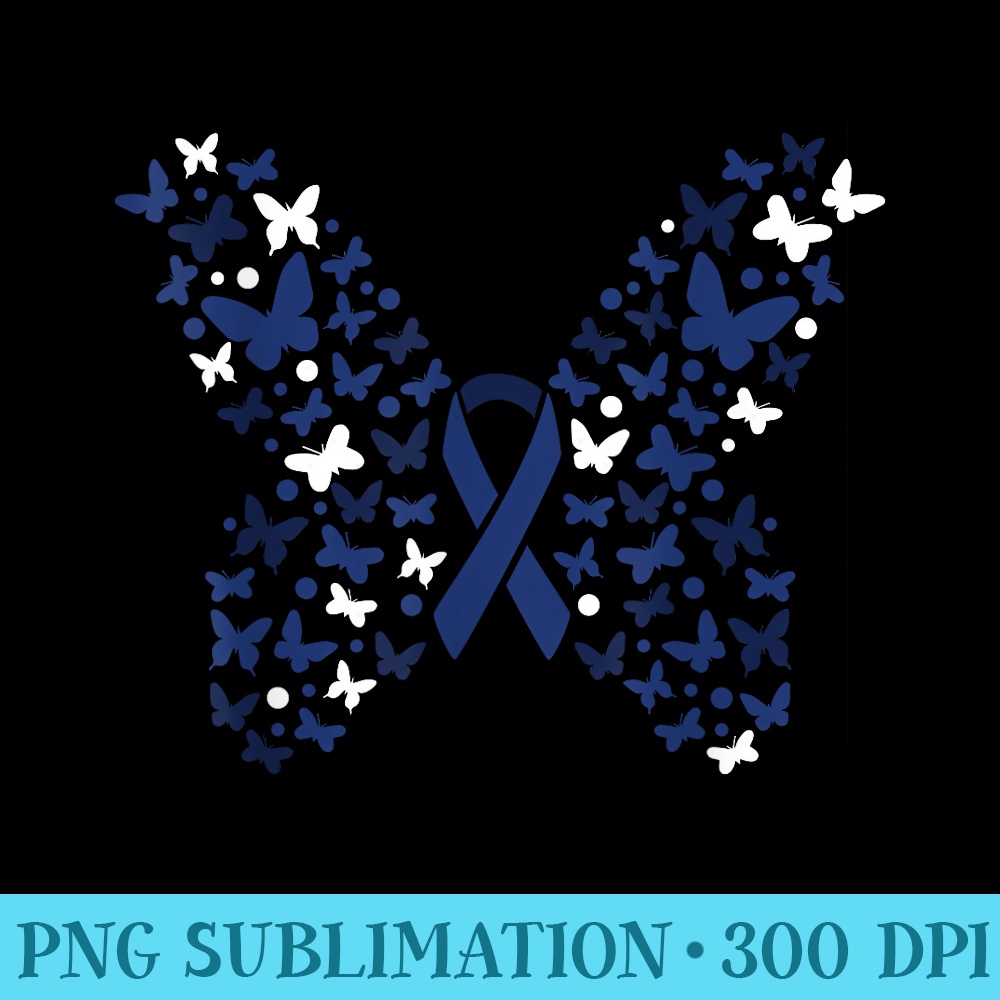 Colon Cancer Men Butterfly Colorectal Cancer Awareness - PNG | Inspire ...
