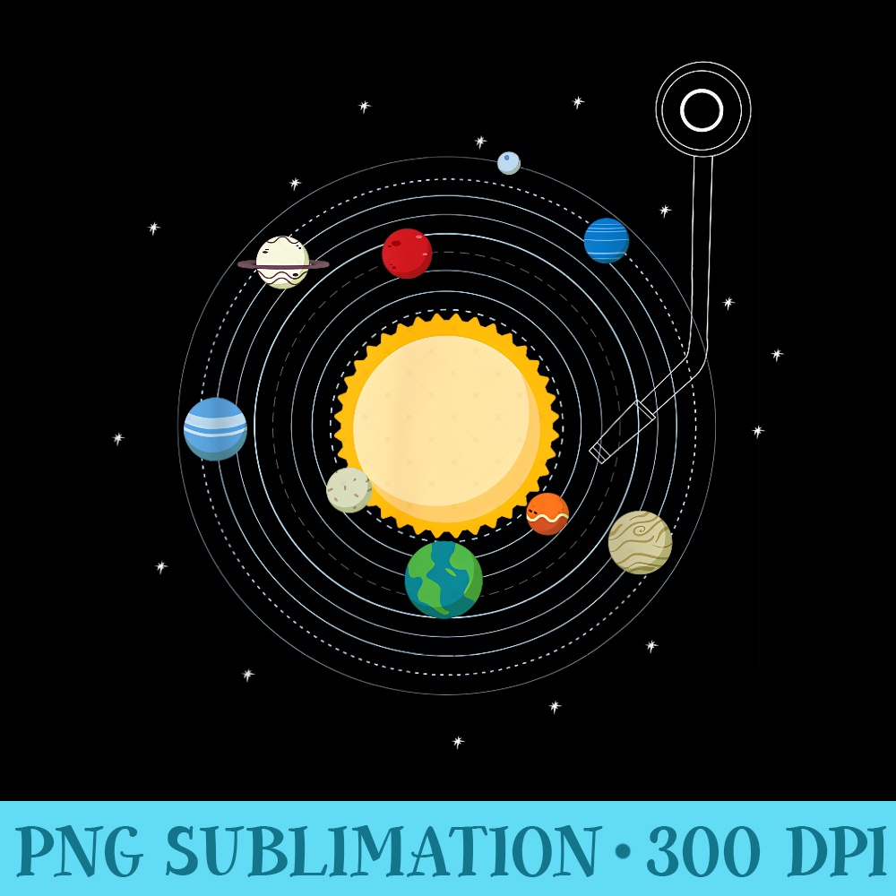 Retro Vinyl Record Solar System Space Planets Sun Stars - Do | Inspire ...