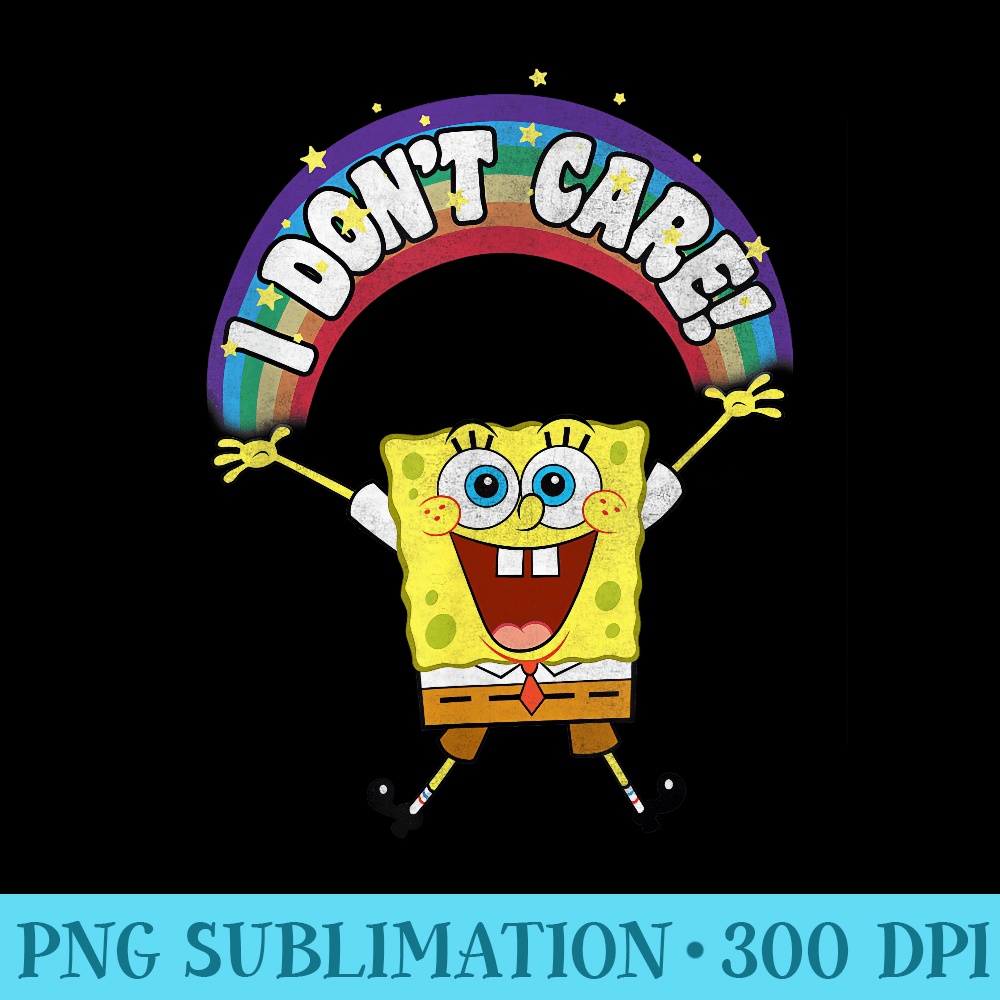 spongebob-squarepants-i-dont-care-rainbow-png-download-gal-inspire
