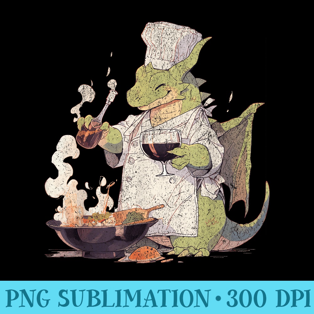 Dragon Chef Cute Cooking Baking Baker Fantasy Lover Book - S | Inspire ...