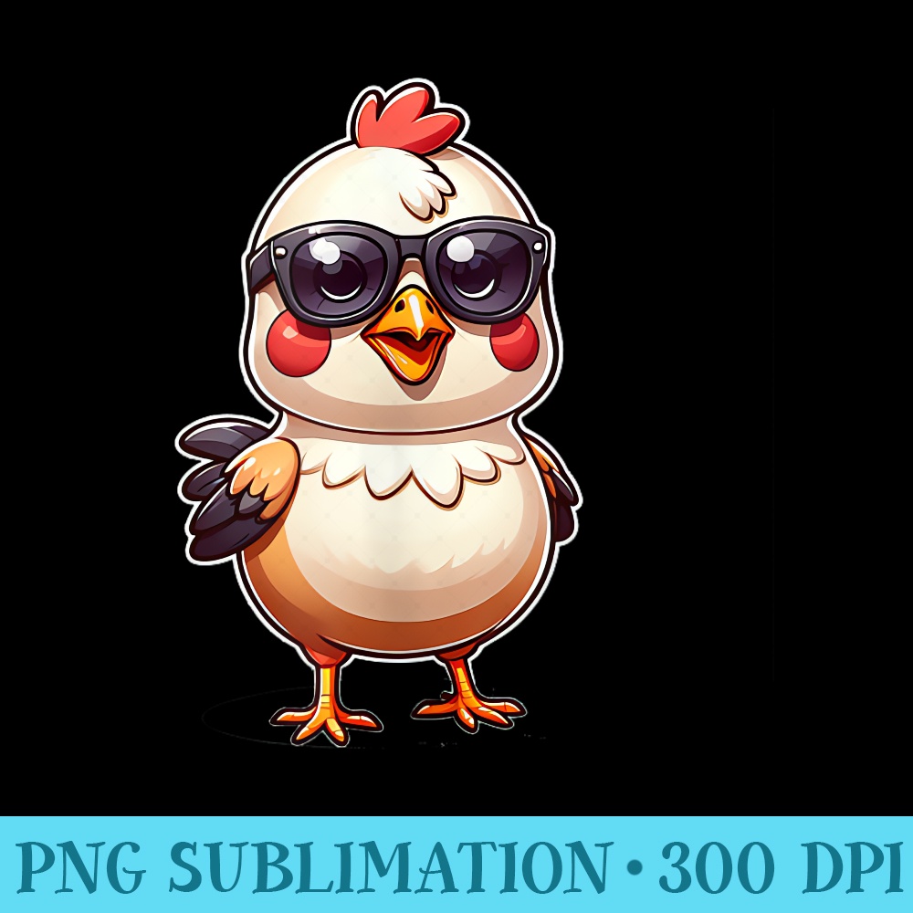 Cute Chicken Kawaii Cool Chicken with Sunglasses - PNG Downl | Inspire ...
