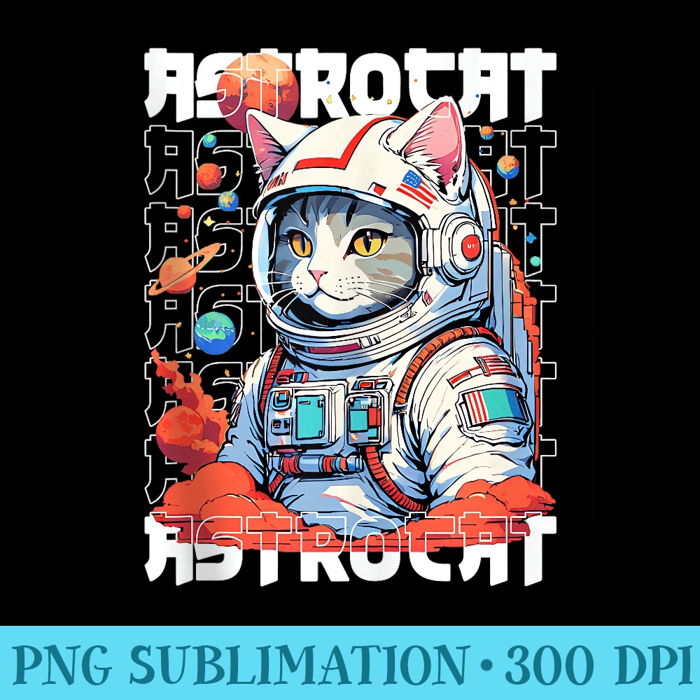 Astronaut Cat Pun Cute Funny Cat in Space Suit AstroCat - Hi | Inspire ...