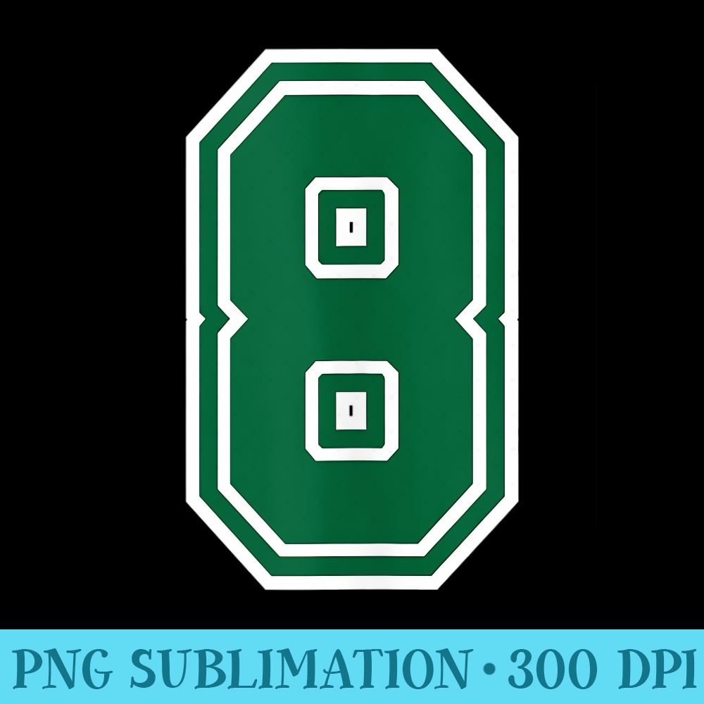 Number 8 Green Varsity Favorite Number - Shirt Clipart Free | Inspire ...