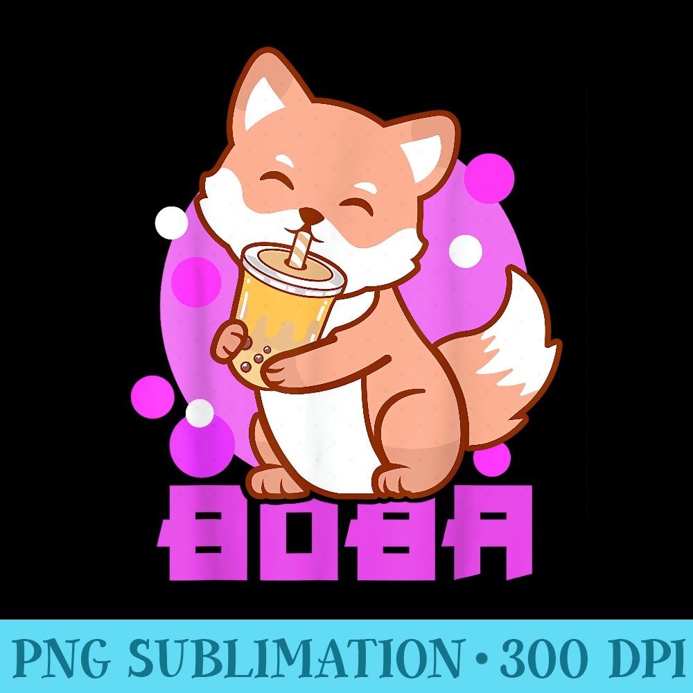 Fox Bubble Tea Anime Boba Kawaii Neko Girls - Shirt Image Do | Inspire ...