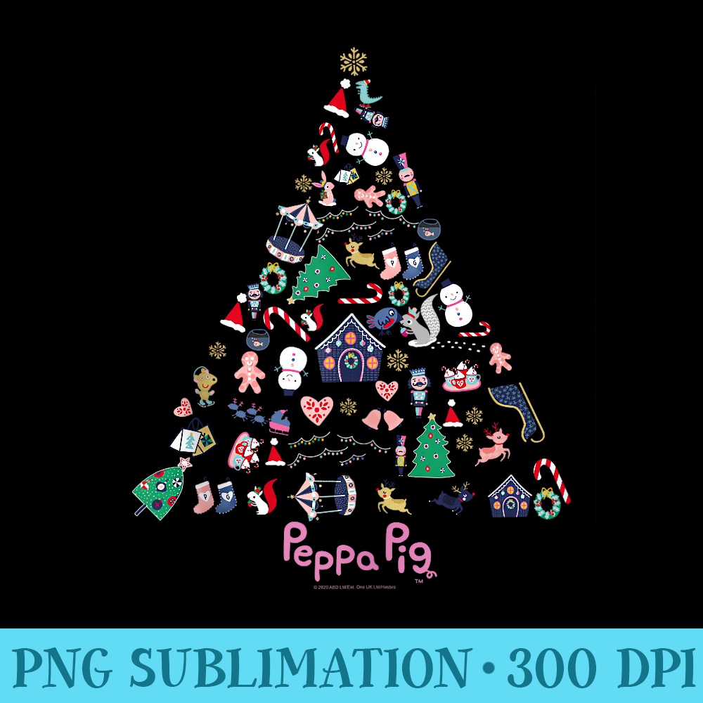 Peppa Pig Christmas Tree Collage - High resolution PNG downl | Inspire ...