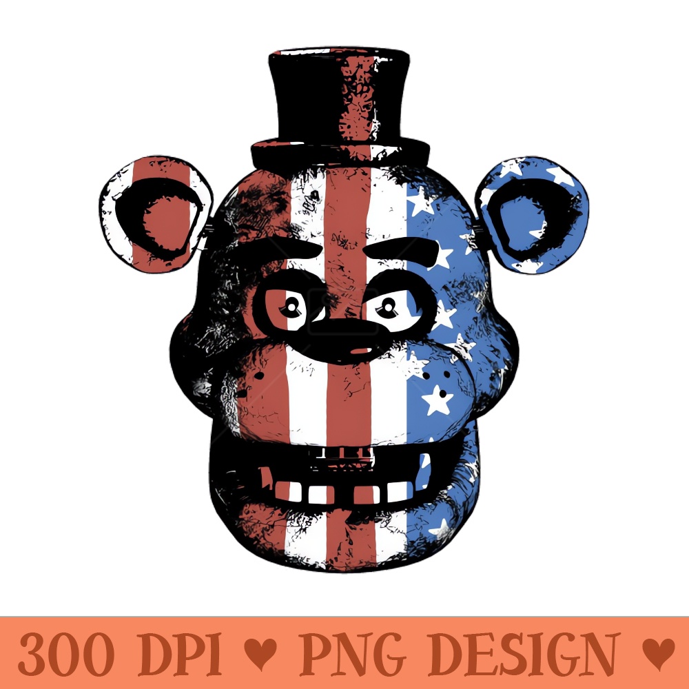 American Flag freddy fazbear - Ready To Print PNG Designs | Inspire Uplift