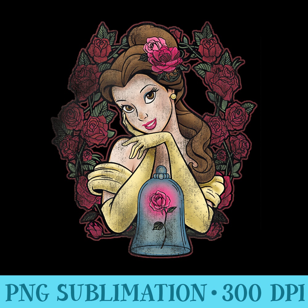 Disney Beauty And The Beast Belle Surrounded By Roses - Down | Inspire ...