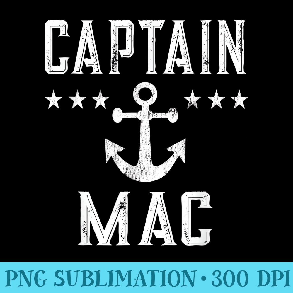 Vintage Captain Mac Personalized Lake Boating Father - PNG d | Inspire ...