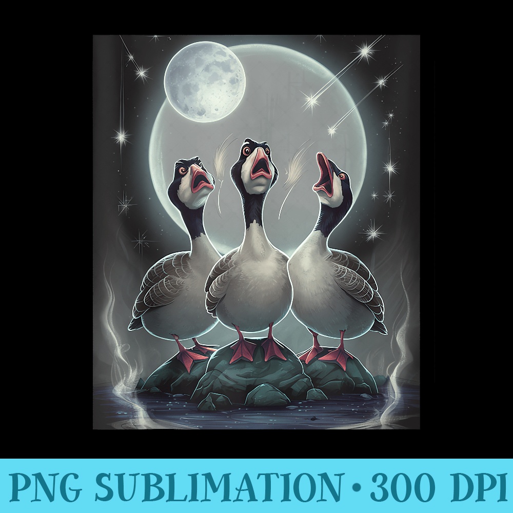 3 Goose Howling Moons Goose Meme Silly Goose Honk Gose - Mug | Inspire ...