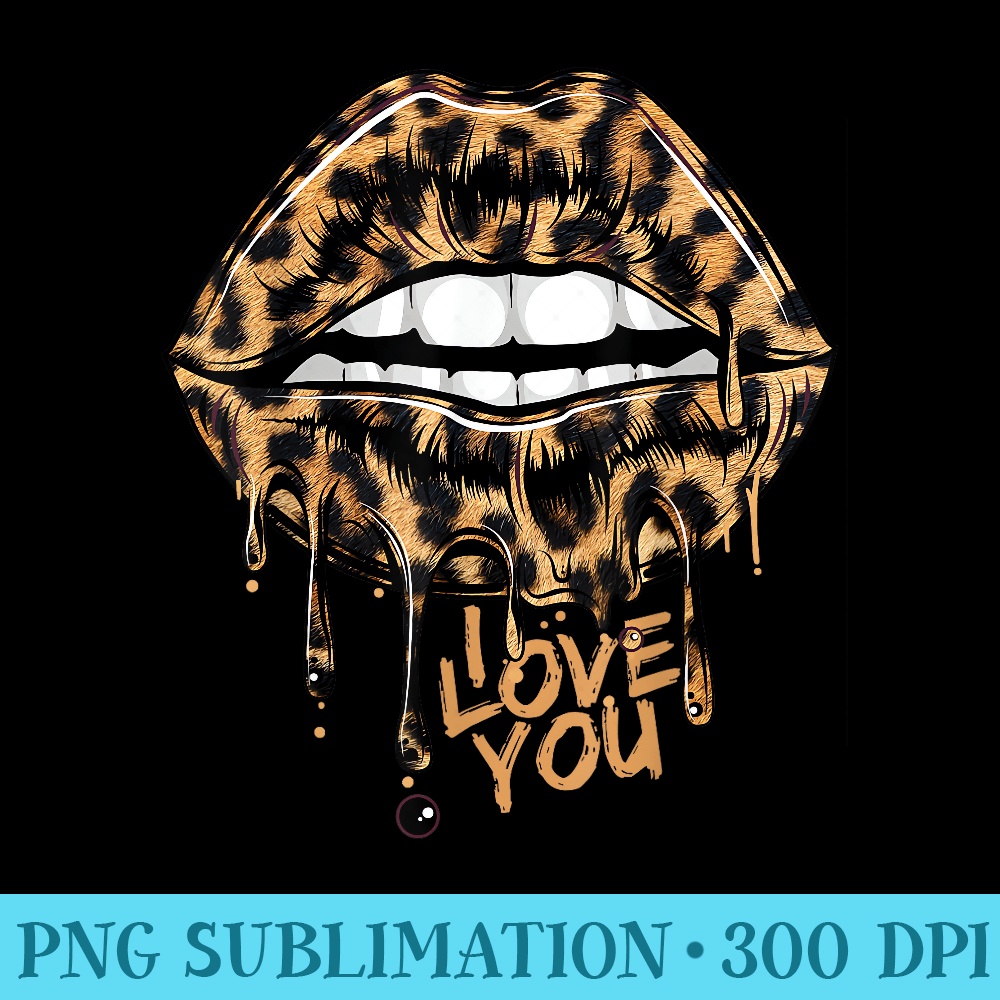 Dripping Cool Lips Leopard Cheetah Animal Print On Lip - PNG | Inspire ...