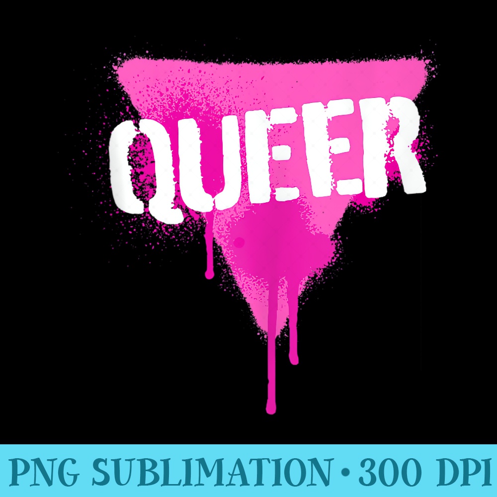 Queer Pink Triangle In Punk Spray Paint Stencil Style Font - | Inspire ...