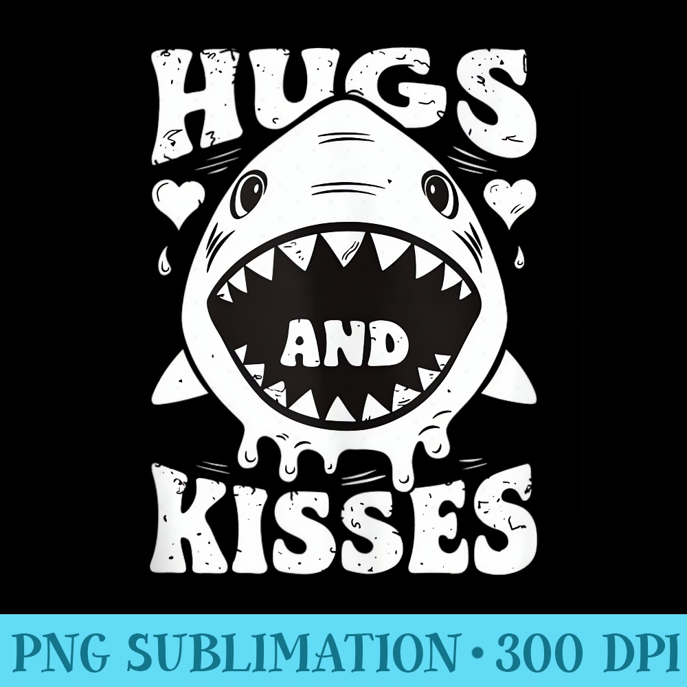 Kisses And Hugs Cute Shark Bite Adult and s and Bag - PNG Pi | Inspire ...