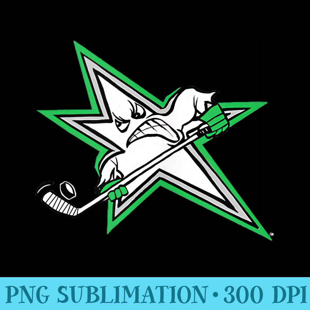 Dallas Hockey Texas Fans Star Logo Player Mascot Cartoon - P | Inspire ...