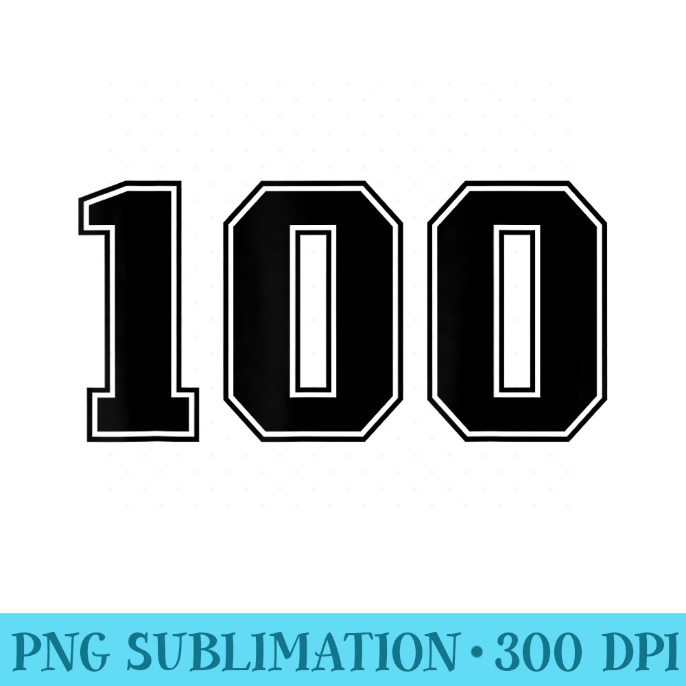 Number 100 Black Sports Fan Jersey Number - PNG Download Lib | Inspire ...
