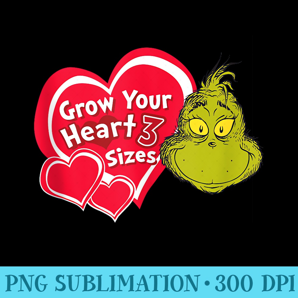 Dr. Seuss Grinch Grow Your Heart - PNG Download Icon | Inspire Uplift