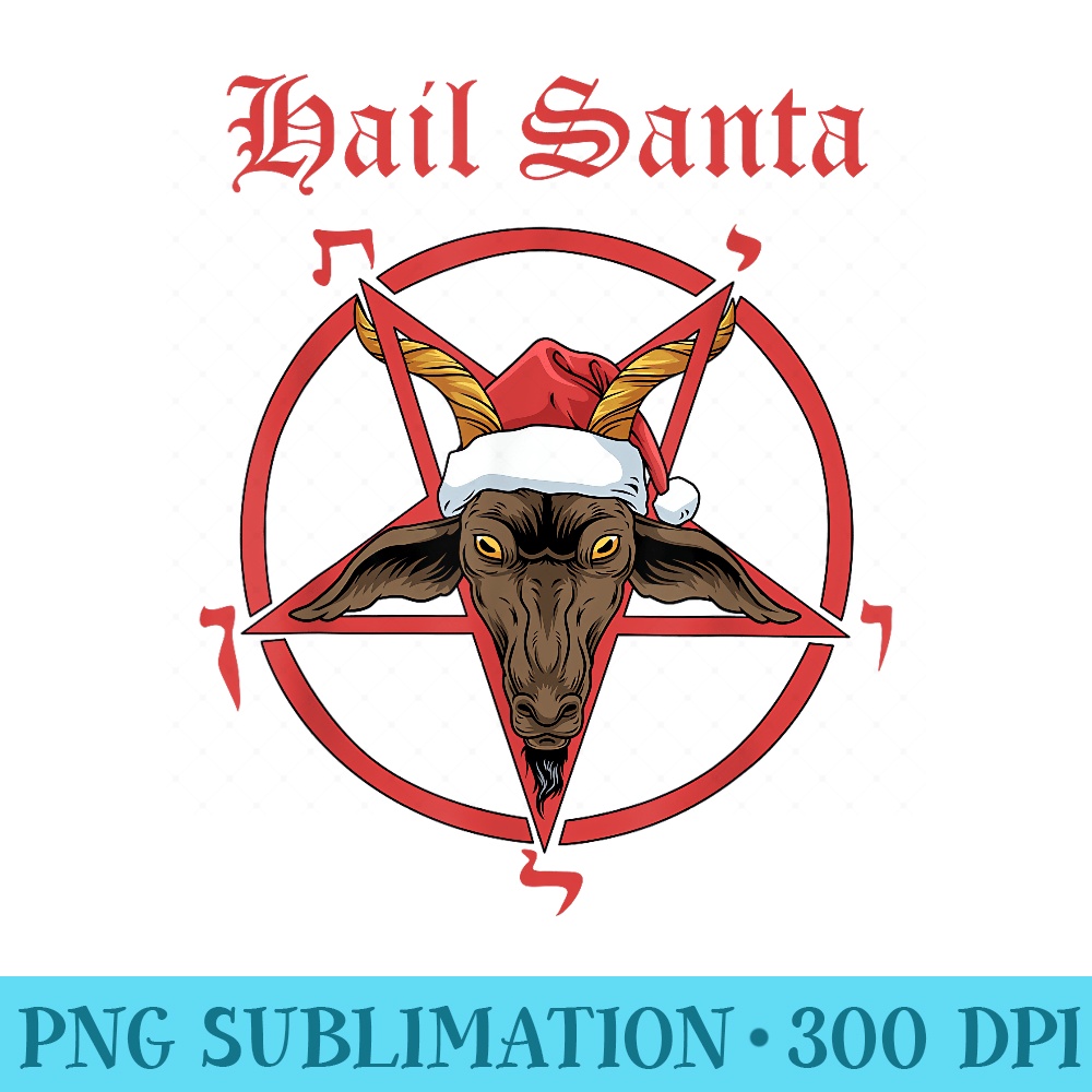 Christmas Hail Santa Satanism Goat Baphomet Satan Pentagram | Inspire ...