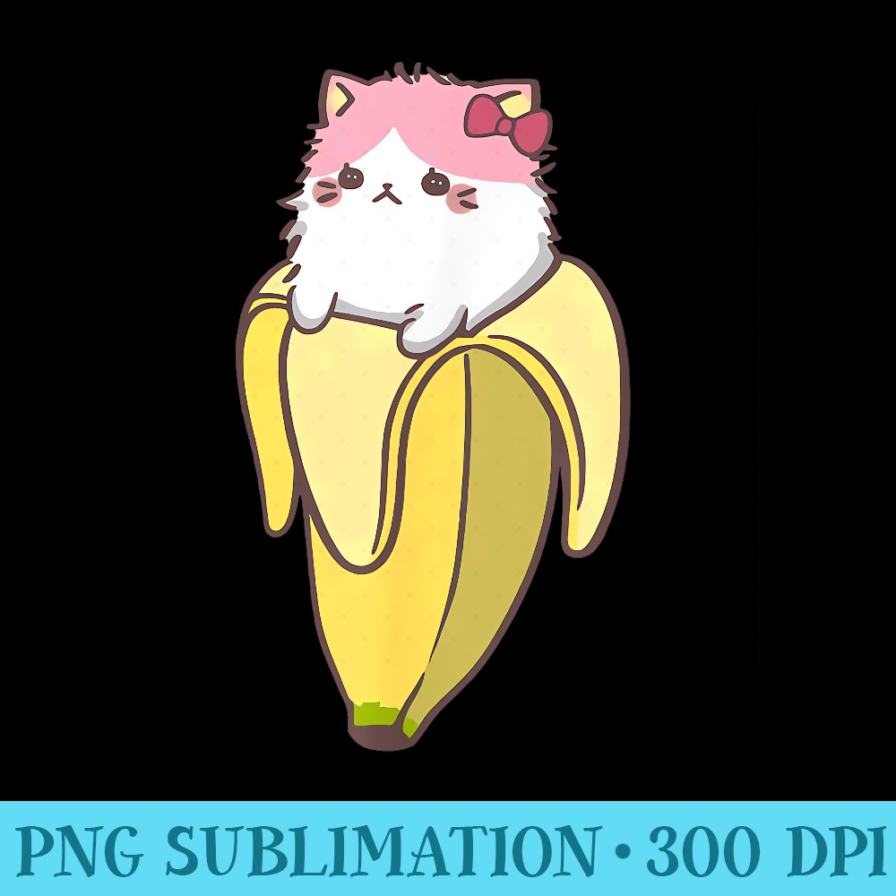 Banana Cat Funny Kawaii Bananya Bday - Transparent PNG Downl | Inspire ...
