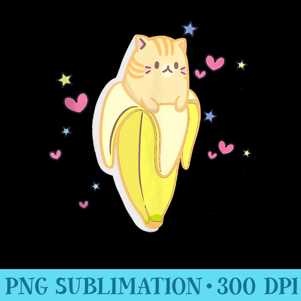 Bananya Banana Funny Cat Cute Kawaii Kitten - Printable PNG | Inspire ...