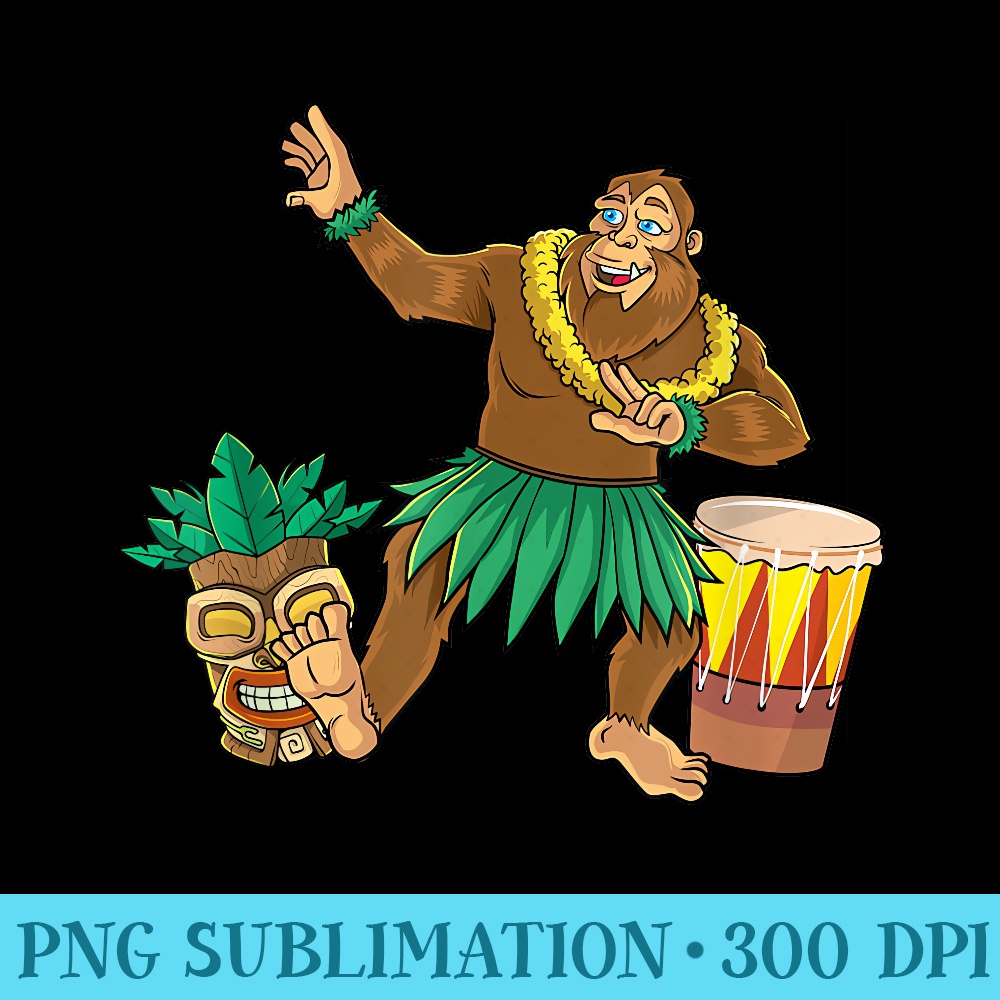 Bigfoot Hawaii Hula Dancing Aloha Beach Sasquatch - Blank Sh | Inspire ...