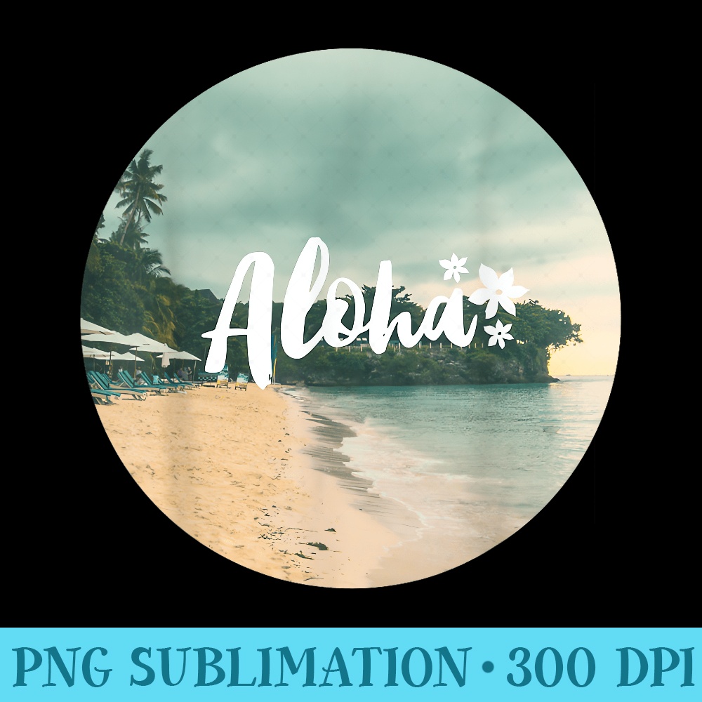 Aloha Beach Retro Tiki Hula Tropical Island - PNG Download D | Inspire ...