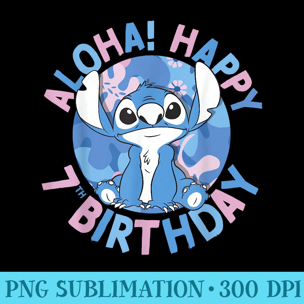 Disney Lilo Stitch Aloha Happy 7th Birthday - PNG Picture Do | Inspire ...