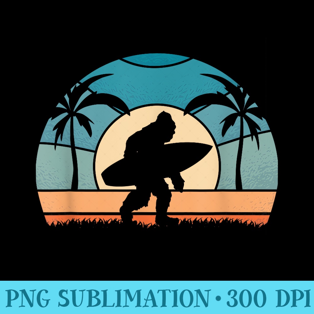 Bigfoot Surfer on the Beach Surfing Vintage Bigfoot - Unique | Inspire ...