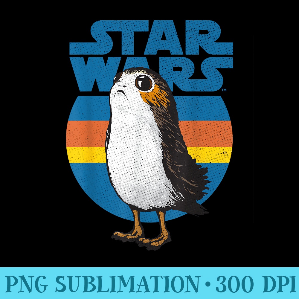 Star Wars Last Jedi Porg Retro Stripes Logo Graphic T - Prin | Inspire ...