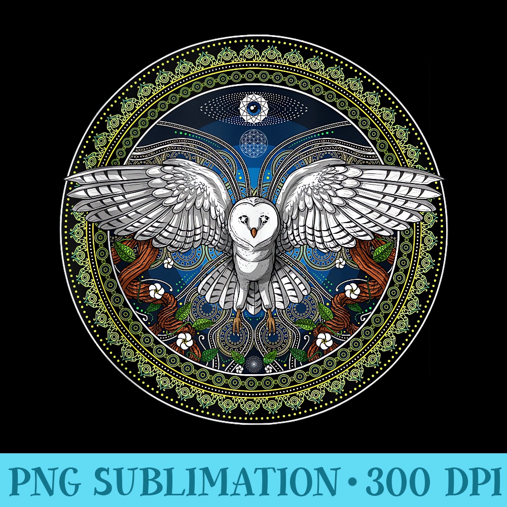 Owl Bird Psychedelic Sacred Geometry - Ready To Print PNG De | Inspire ...