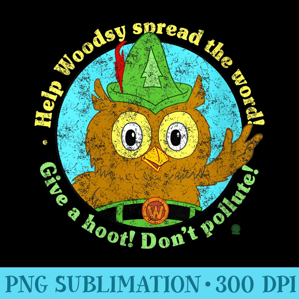 Womens Woodsy Owl Give a Hoot Dont Pollute Distressed - Digi | Inspire Uplift