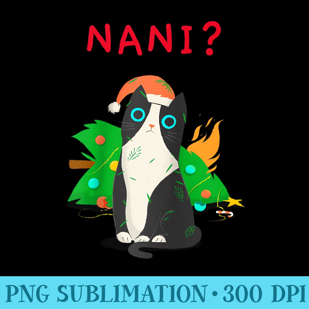 Nani Cute Christmas Cat Tree What Guilty Kawaii Art Raglan B | Inspire ...