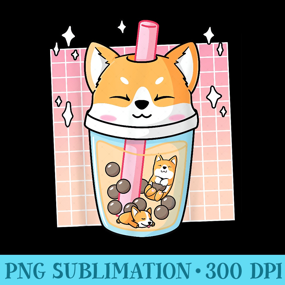 Kawaii Shiba Inu Dog Bubble Tea Boba Japan Corgi - Free Tran | Inspire ...