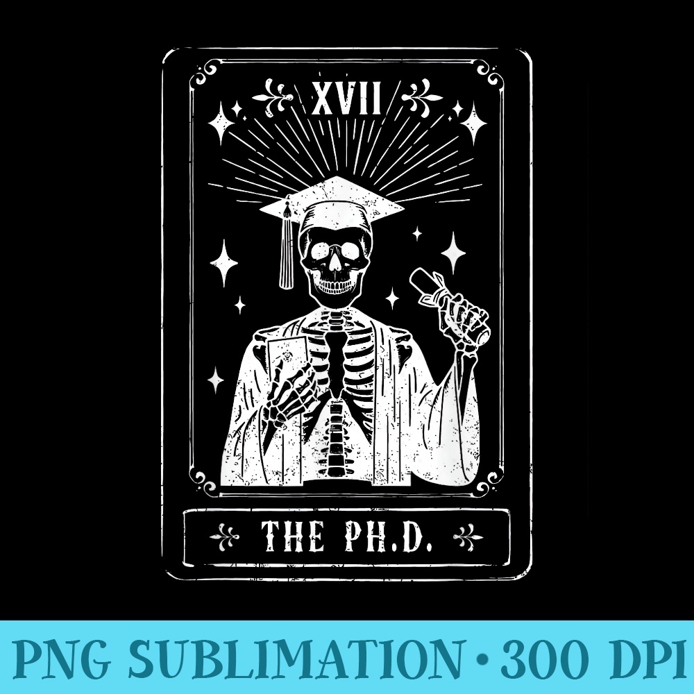 PhD Graduation Tarot Card Skeleton Doctorate Graduation - Fa | Inspire ...