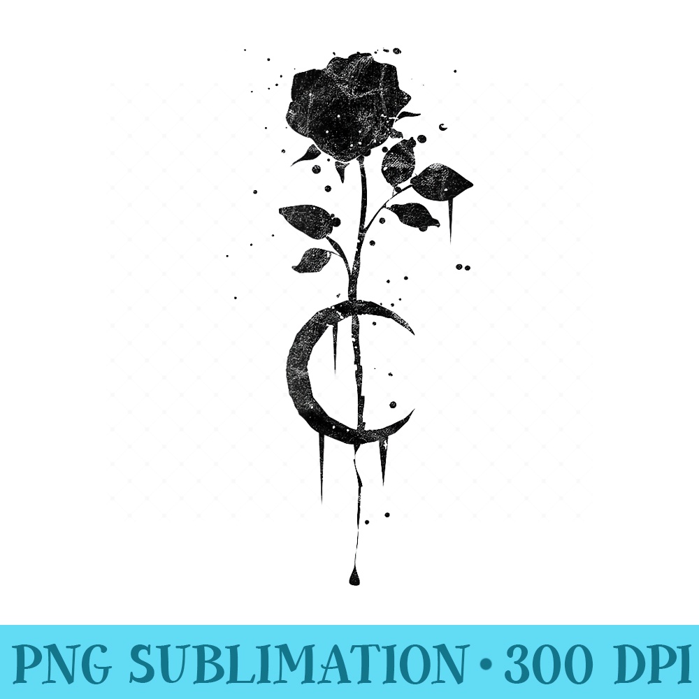 Occult Moon Rose Flower Tarot Baphomet Esoteric Gothic - PNG | Inspire ...