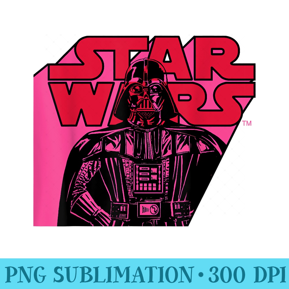 Star Wars Logo and Darth Vader in Pink T - Sublimation desig | Inspire ...