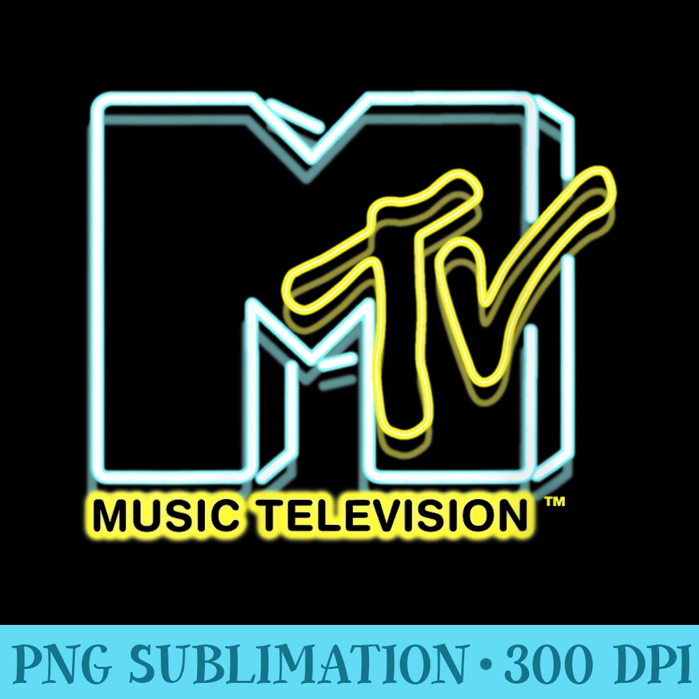 Womens MTV Neon Lights Sign Logo Retro - Digital PNG Downloa | Inspire ...