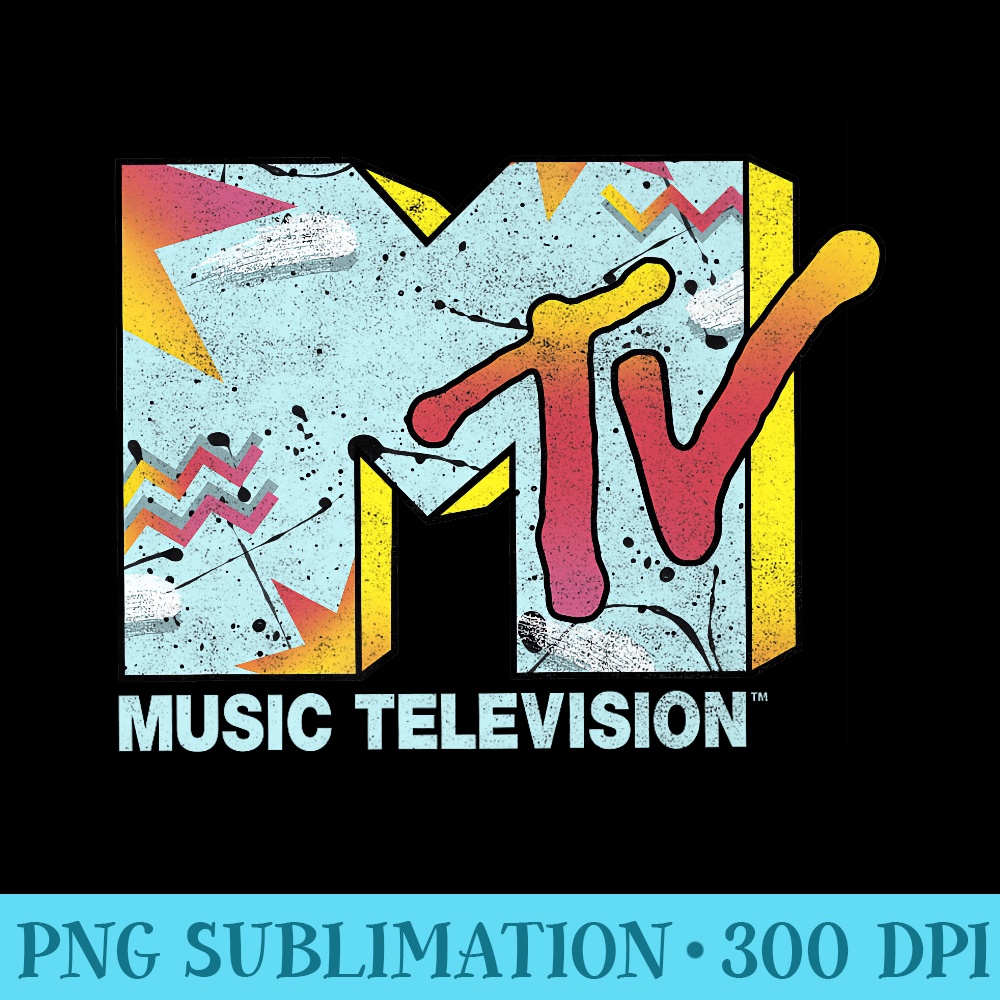 MTV Logo Retro Cyan Premium - PNG Templates Download | Inspire Uplift