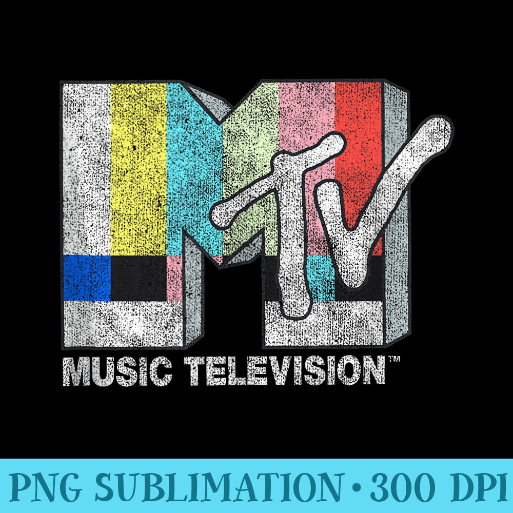 MTV Vintage TV Signal Logo - Shirt Printing Template PNG | Inspire Uplift