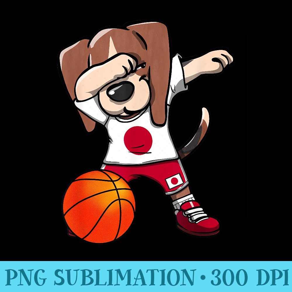 Dabbing Beagle Dog Japan Jersey Japanese Basketball Fans Art | Inspire ...