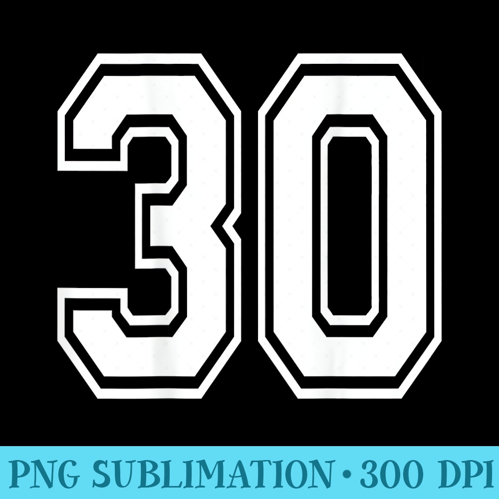 Number 30 T Sports Player Number BACK Of Only - High Resolut | Inspire ...