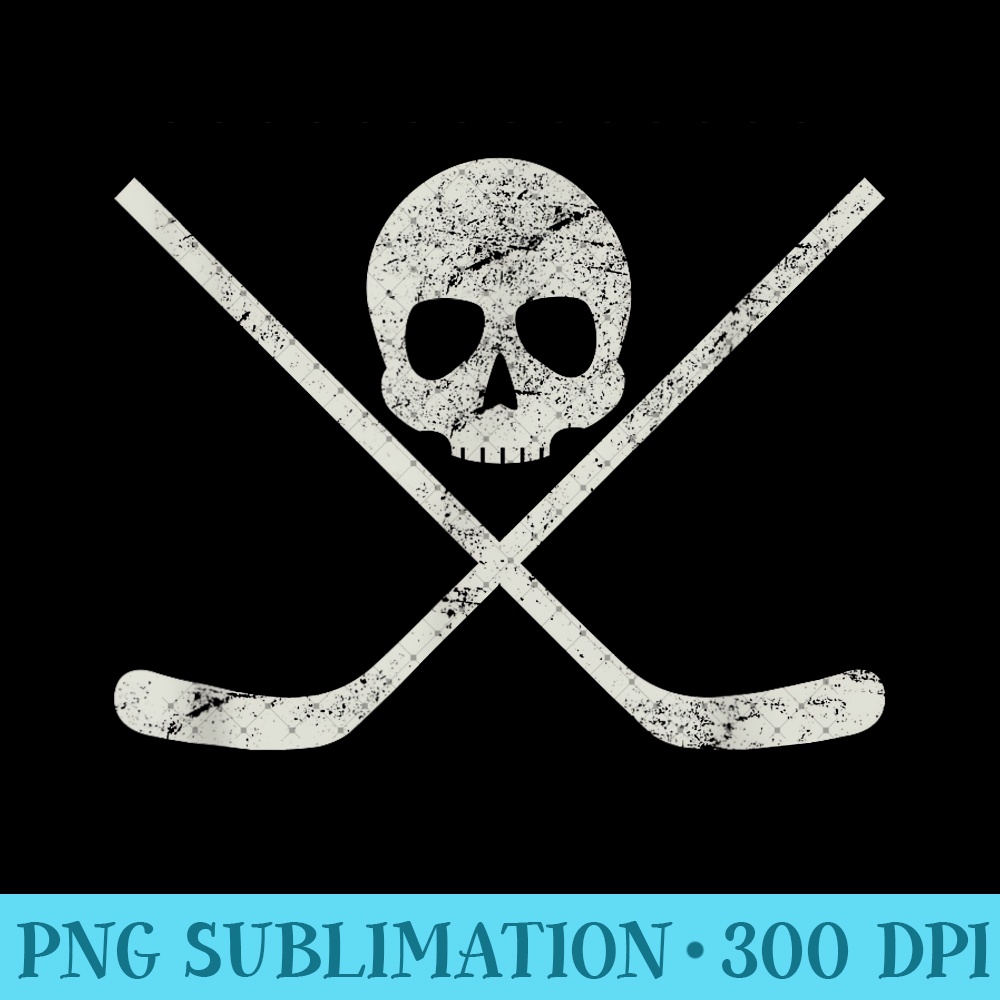 Distressed Ice Hockey Goon Pirate Skull Sticks - Printable P | Inspire ...