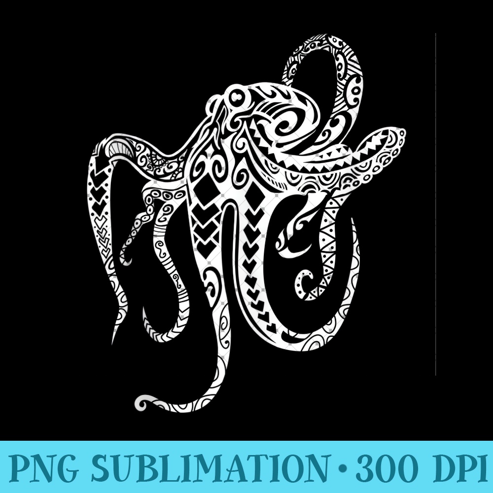 Tribal Octopus - Polynesian - Tribal - Trendy PNG Designs | Inspire Uplift