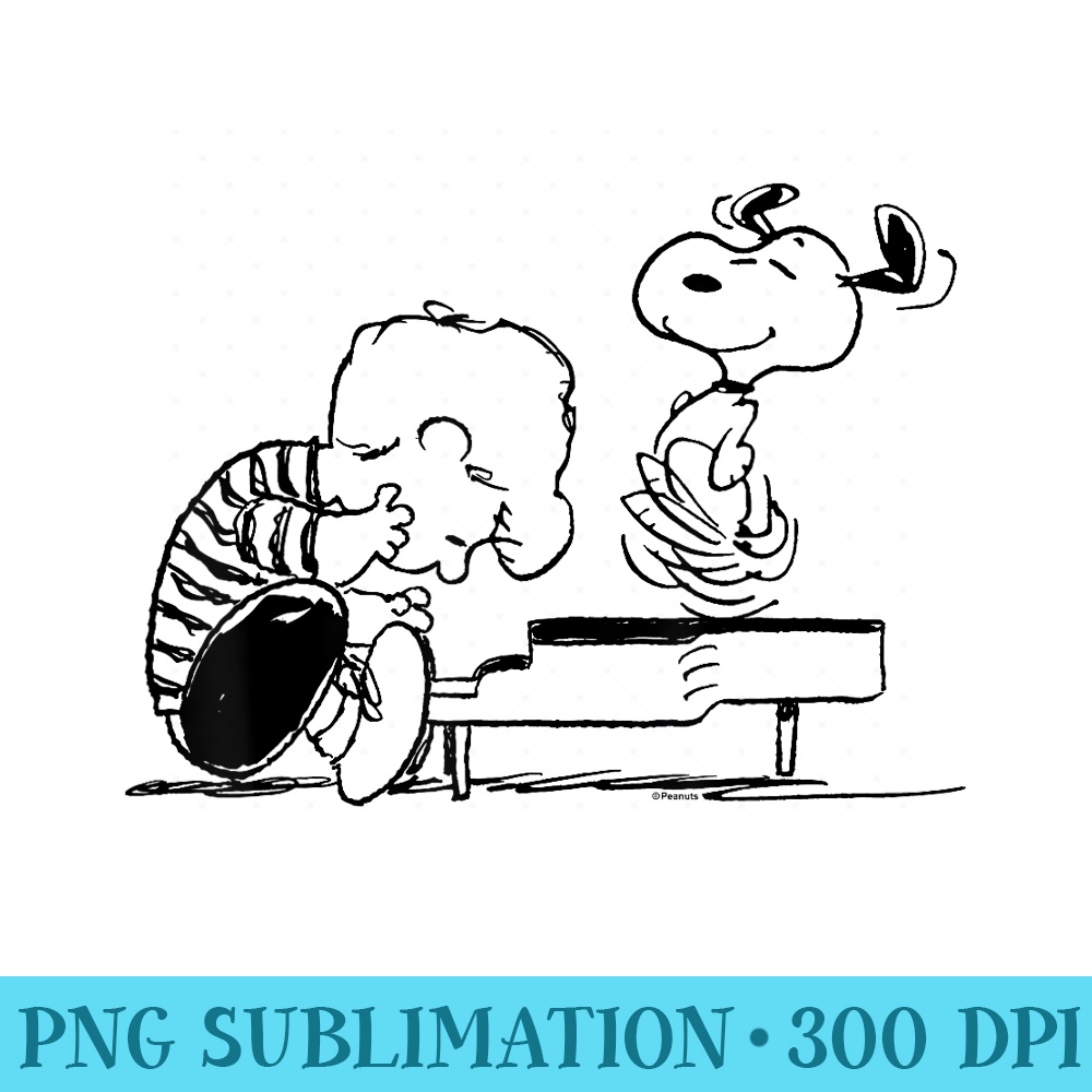 Peanuts - Schroeder And Snoopy Piano - PNG Art Files | Inspire Uplift