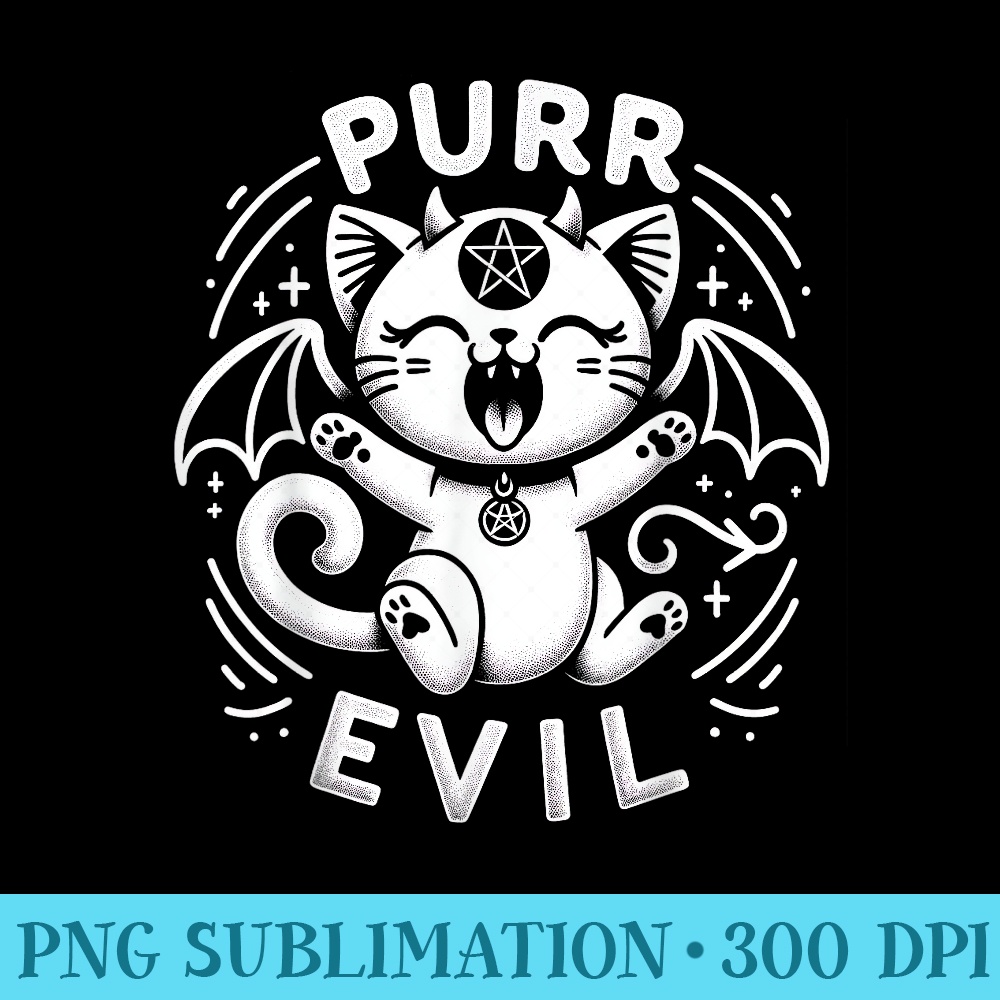 Purr Evil Pentagram Horror Occult Satanic Kitten Evil Cat - | Inspire ...