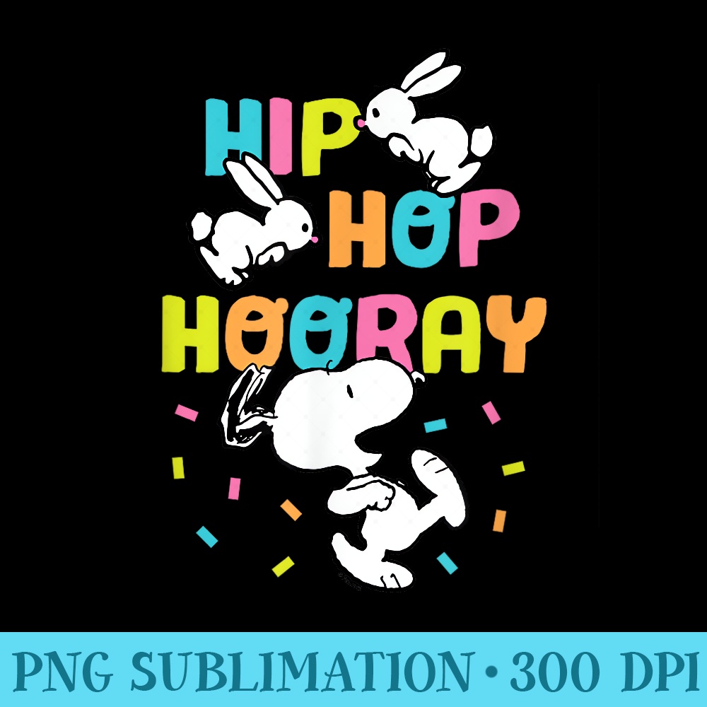 Peanuts - Easter Snoopy Rabbits Hip Hop Hooray - PNG Templat | Inspire ...