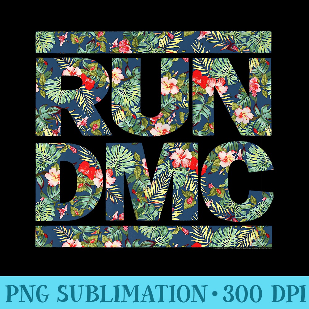 Run DMC Official Floral Blue Logo Premium - Printable PNG Im | Inspire ...
