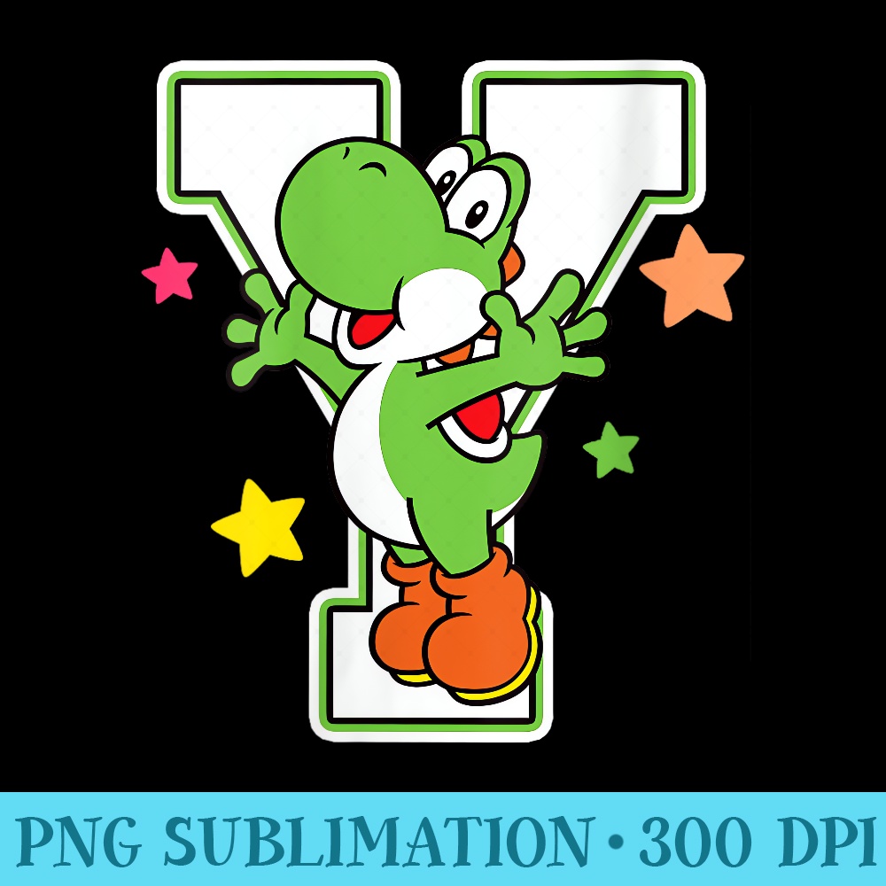 Super Mario Yoshi Stars Poster - Sublimation templates PNG | Inspire Uplift