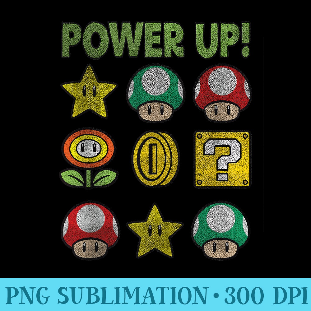 Super Mario Power Up Items Vintage - PNG Download Library - Inspire Uplift