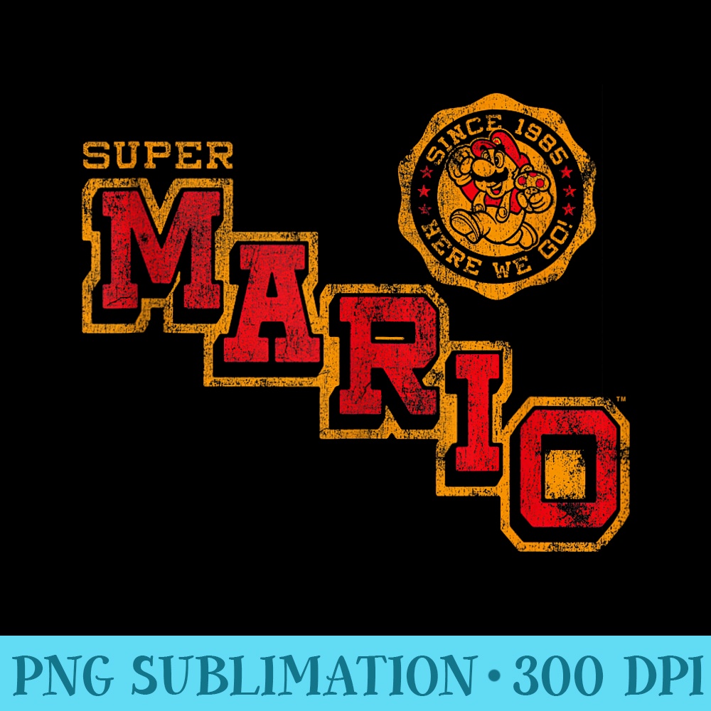 Nintendo Super Mario Varsity Emblem Vintage - High Resolutio | Inspire ...
