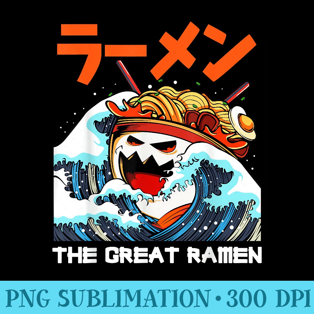 The Great Ramen Wave Off Kanagawa Monster Japanese 90s Retro | Inspire ...