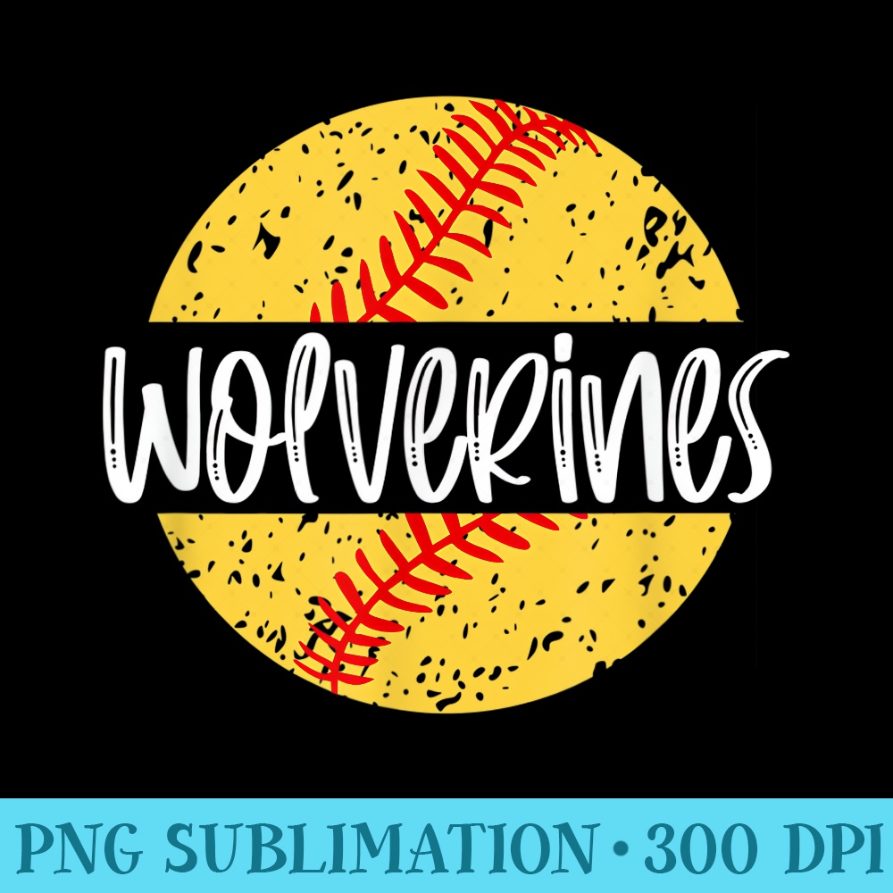 Wolverines Softball Team Mascot School Spirit Game Day - PNG | Inspire ...